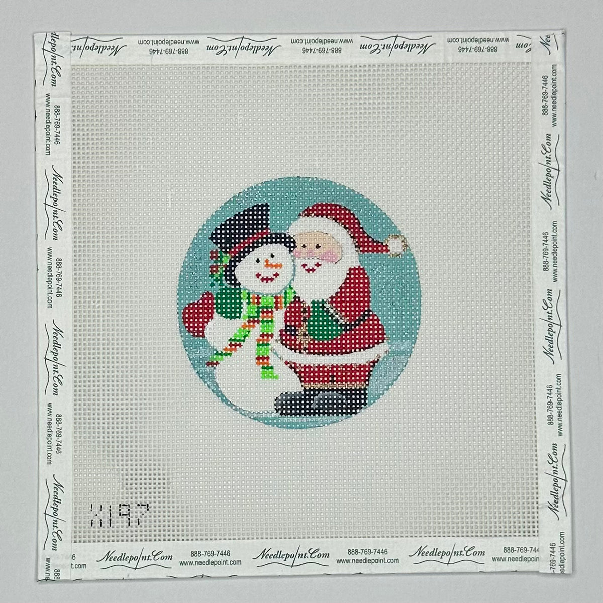 Snowman and Santa Round | Needlepoint Destashing