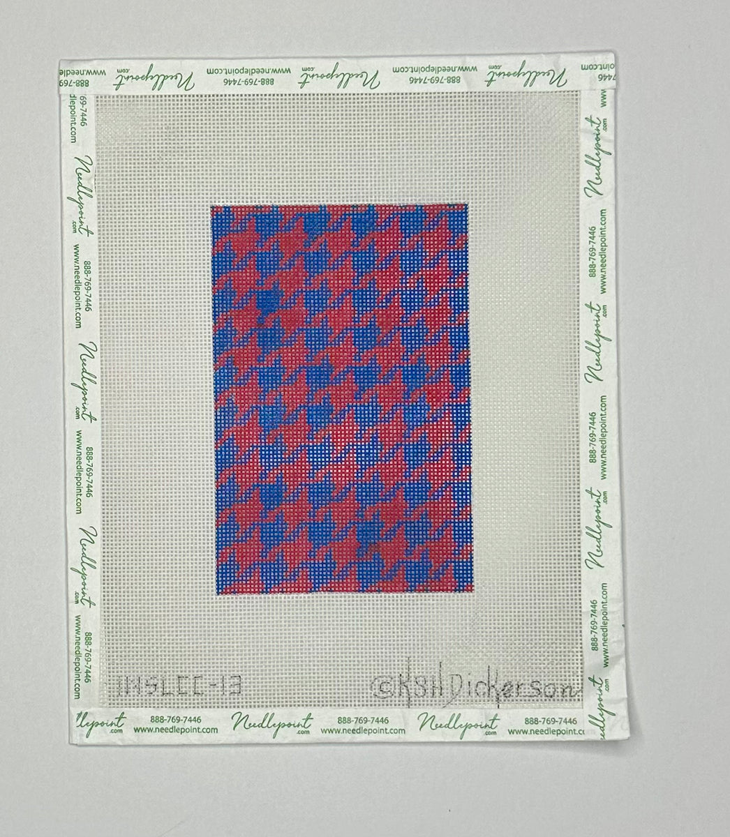 Red and Blue Houndstooth Insert | Needlepoint Destashing