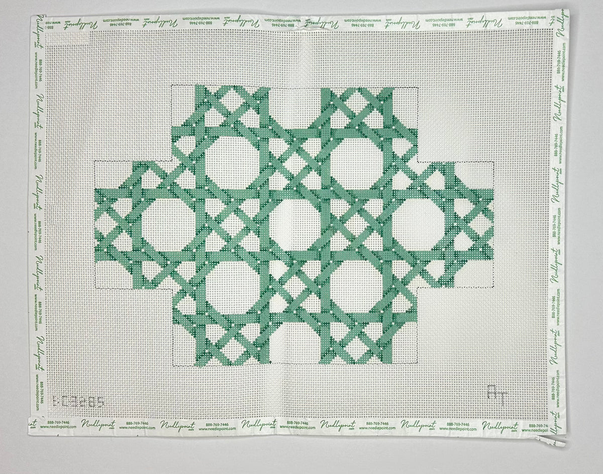 Sage Green Caning Brick Cover | Needlepoint Destashing