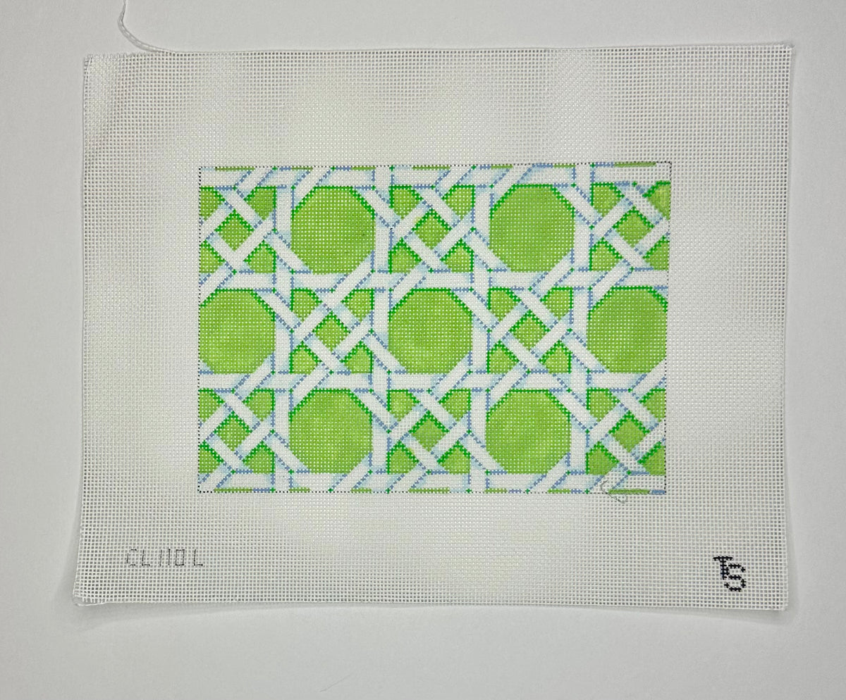 Lime Caning Pattern Clutch | Needlepoint Destashing