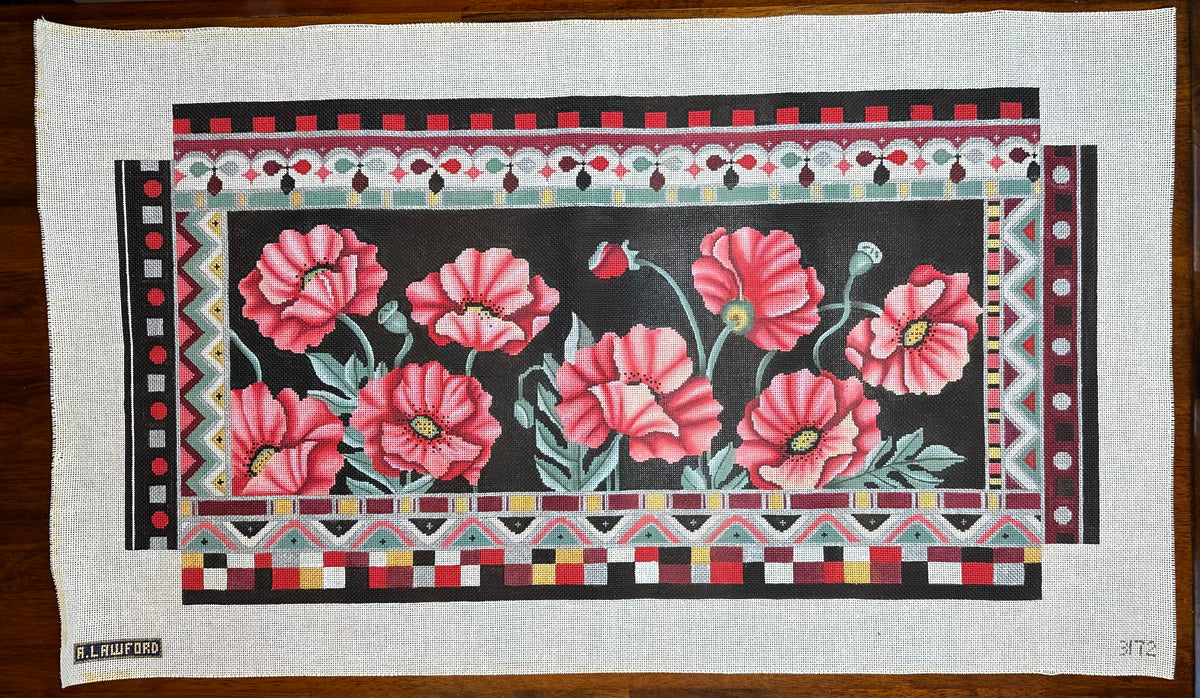 XL Floral - Tray Insert/Bench Cushion Cover | Needlepoint Destashing