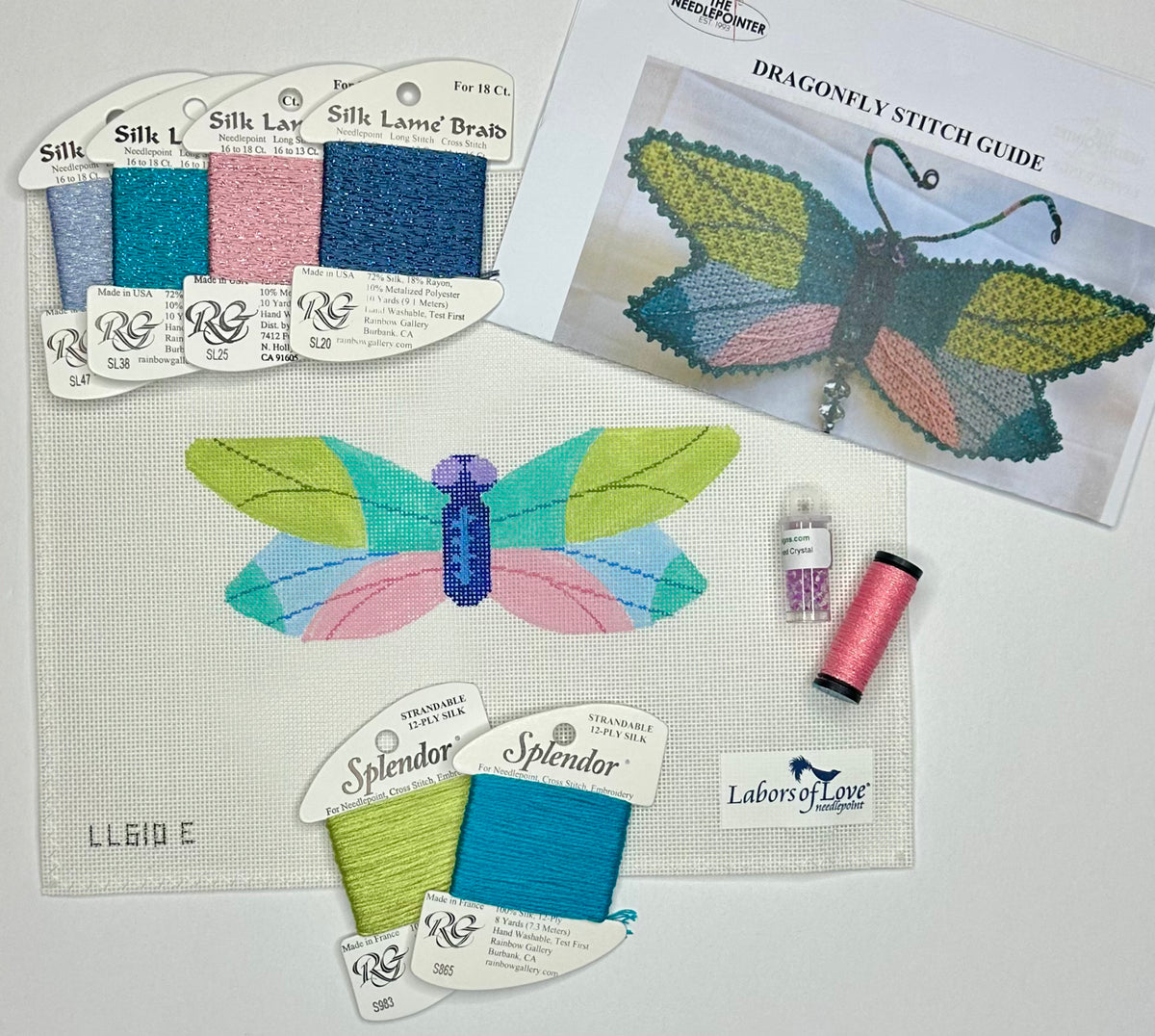 Bugs, Blossoms, Butterflies Club Kit: Dragonfly | Needlepoint Destashing