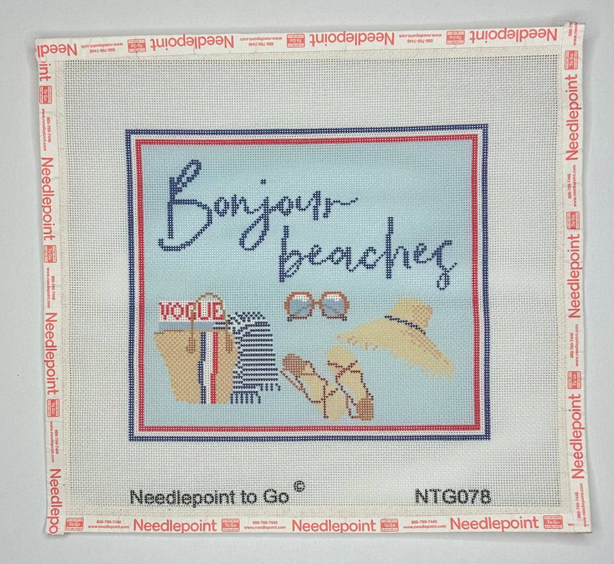 Bonjour Beaches (print) | Needlepoint Destashing