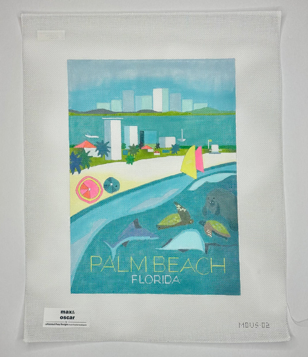 US Travel Poster - Palm Beach | Needlepoint Destashing