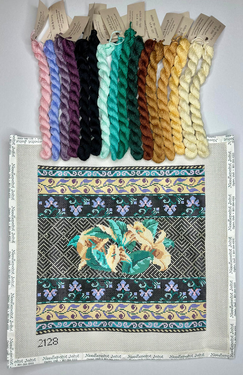 Lilies with threads | Needlepoint Destashing