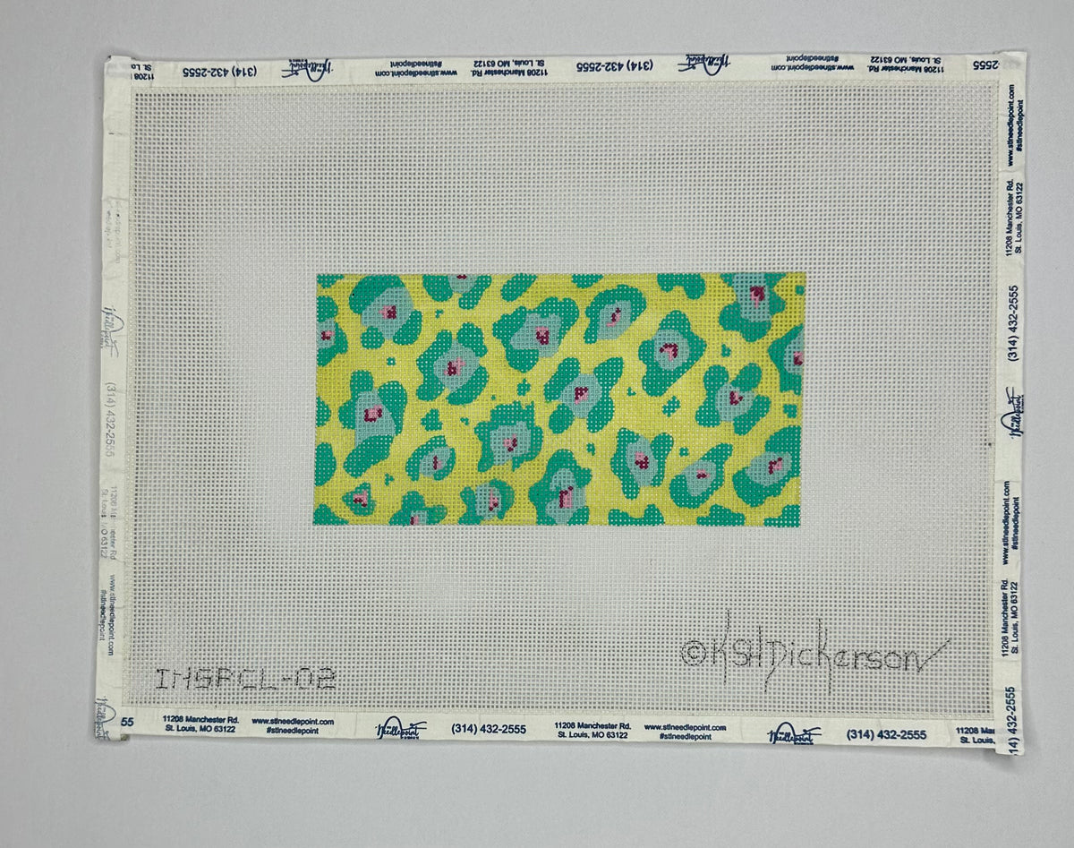 Yellow/Teal Animal Print Insert | Needlepoint Destashing