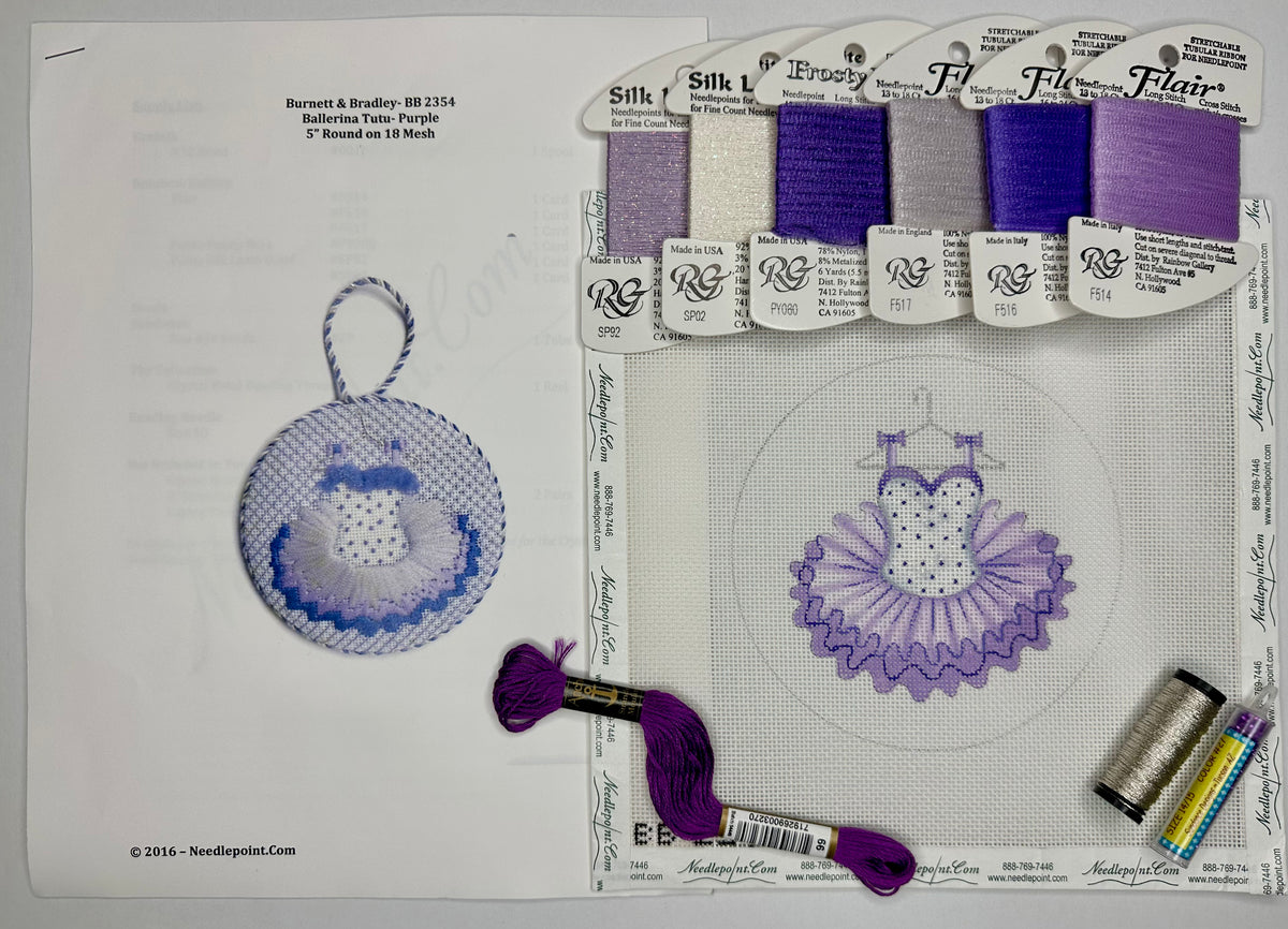Purple Ballerina Tutu Kit | Needlepoint Destashing