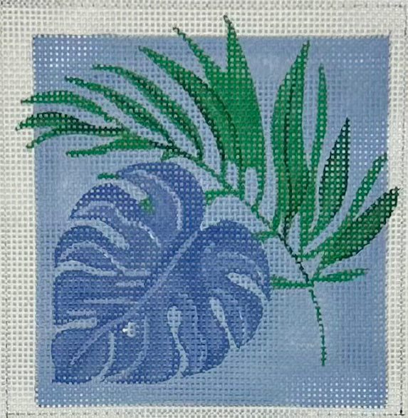 Monstera with stitch guide | Needlepoint Destashing