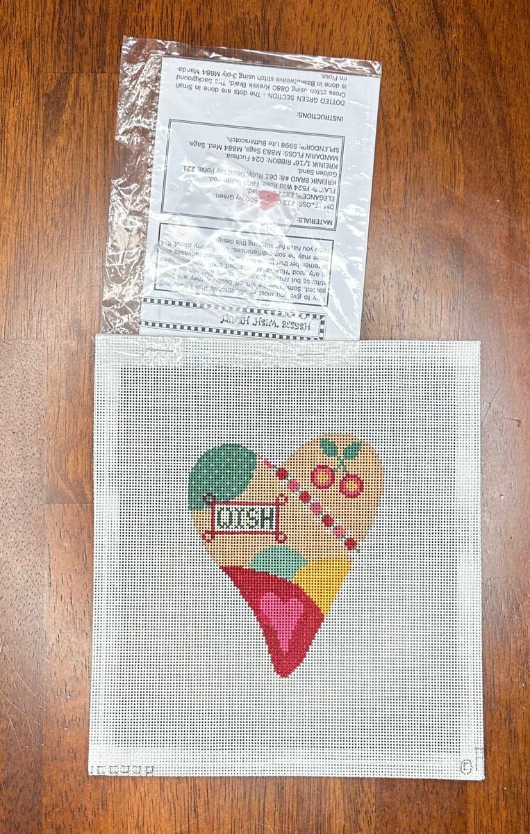 Wish Heart with stitch guide | Needlepoint Destashing