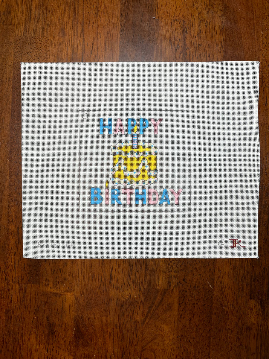 Happy Birthday Gift Tag | Needlepoint Destashing