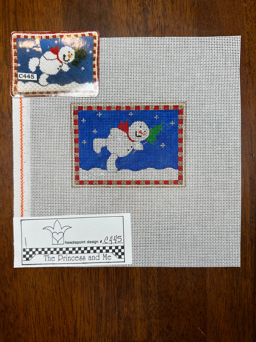 Frosty Takes a Hike with stitch guide | Needlepoint Destashing