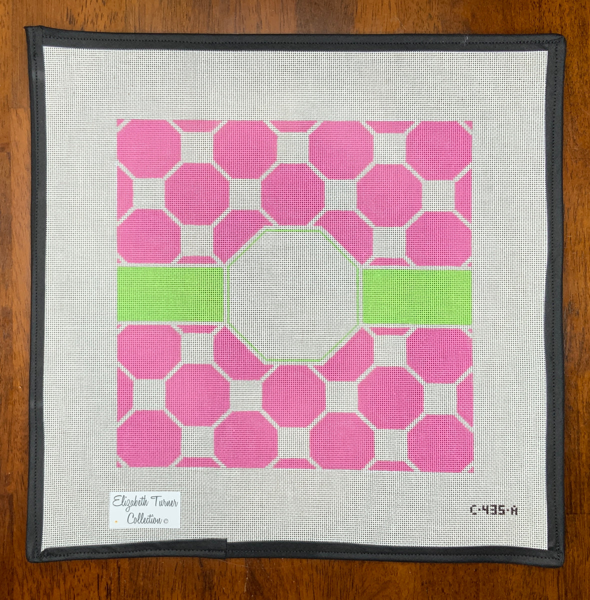 Pink and Green Hexagon | Needlepoint Destashing