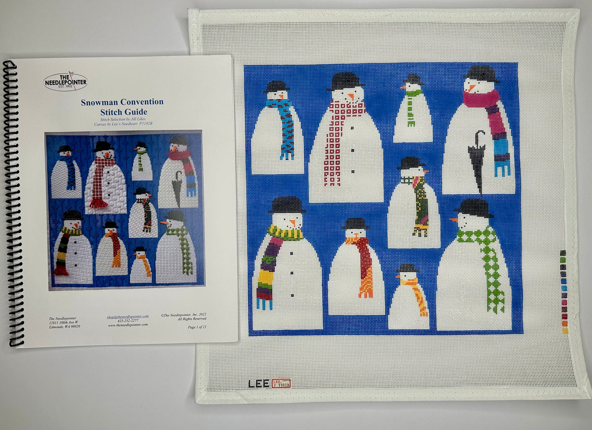 Snowman Convention with stitch guide | Needlepoint Destashing