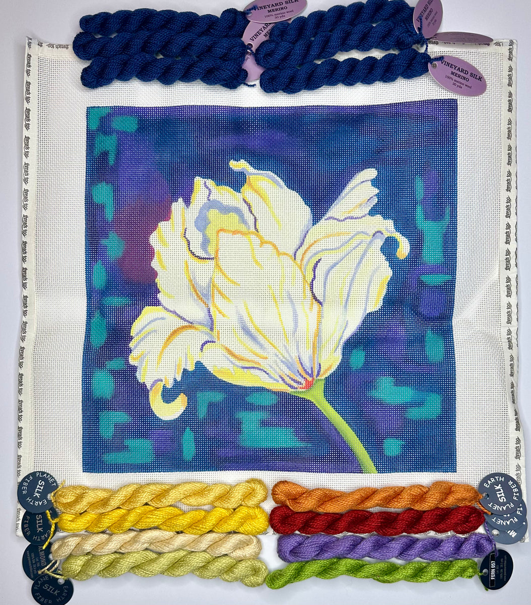 Floral with threads | Needlepoint Destashing