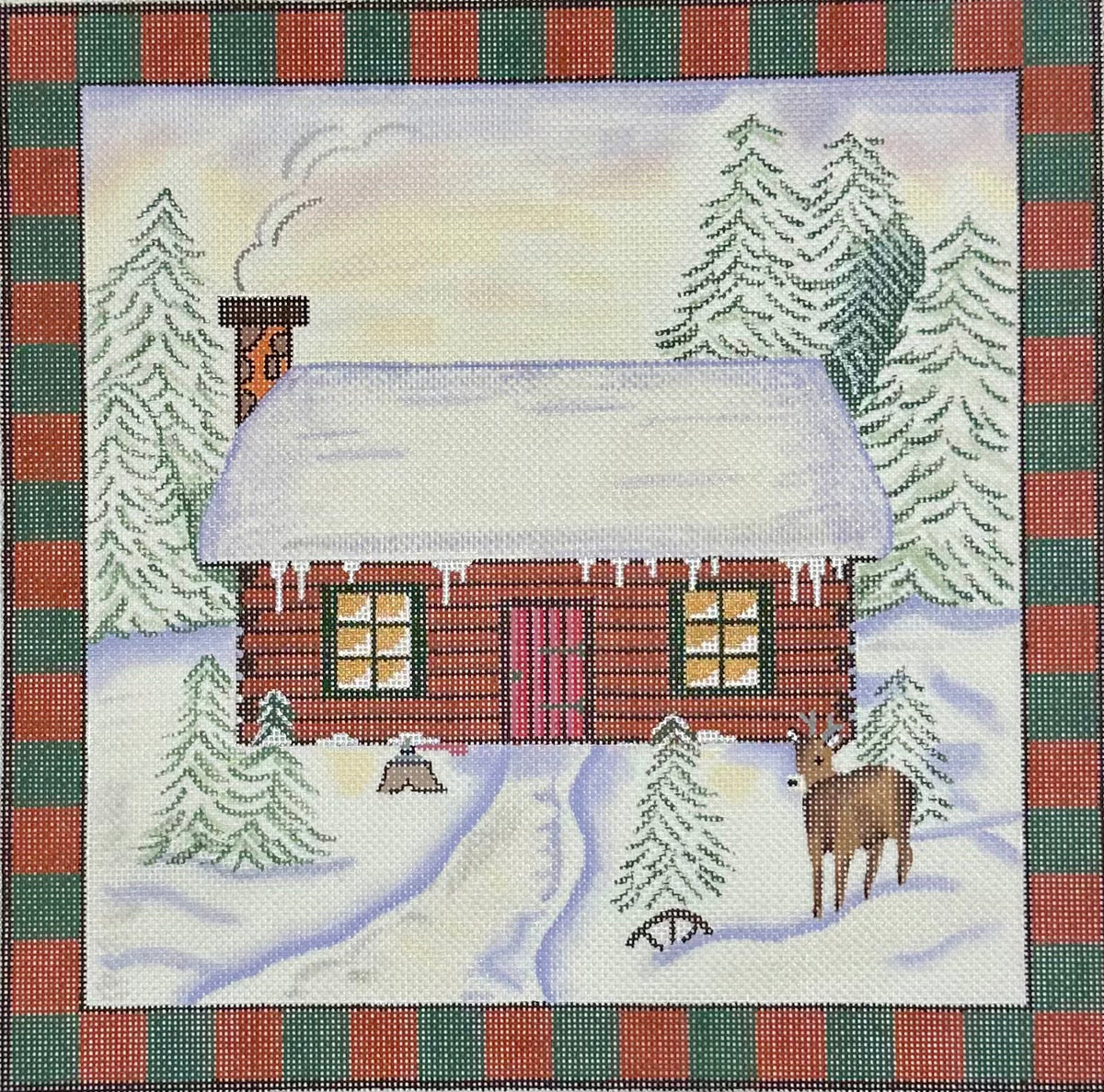 Snowy Cabin | Needlepoint Destashing