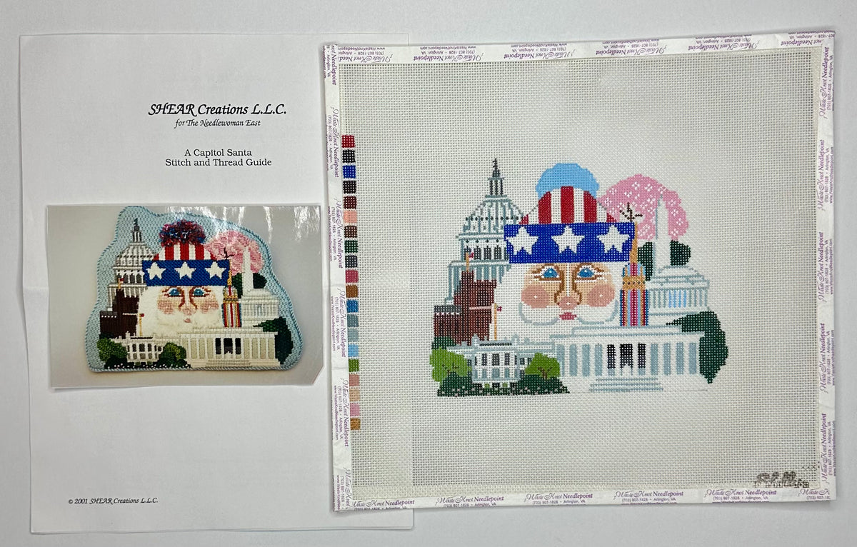 A Capitol Santa with stitch guide | Needlepoint Destashing