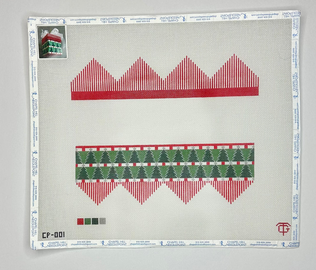 Christmas Trees Present Ornament | Needlepoint Destashing