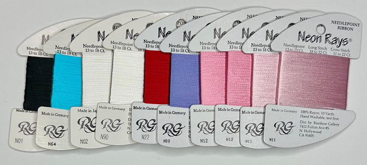 10 cards of Neon Rays | Needlepoint Destashing