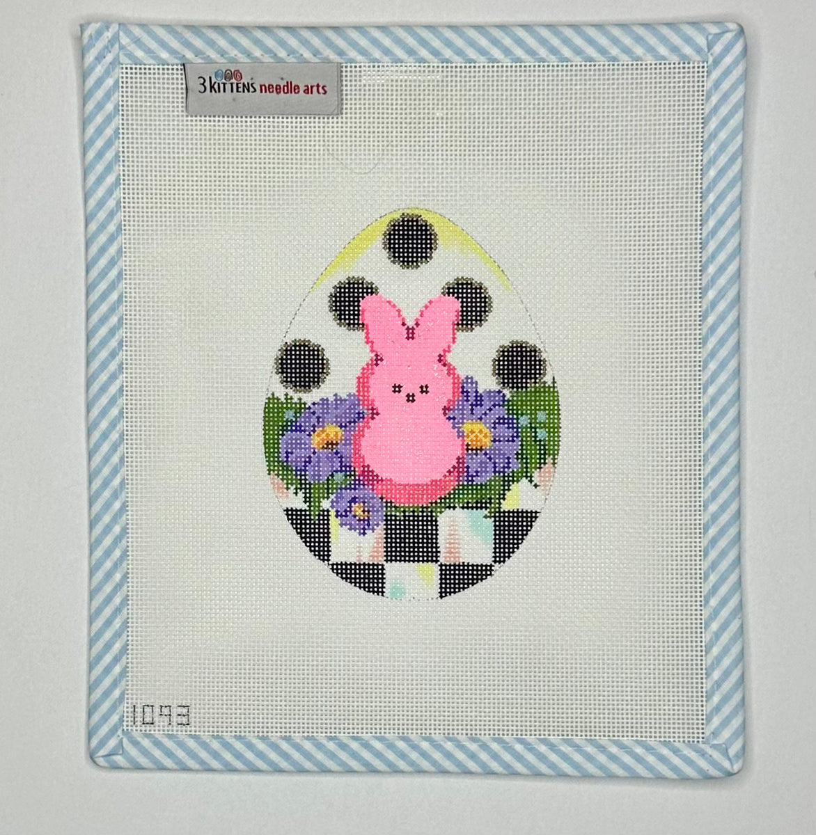 Black and White Egg - Pink Peep Bunny | Needlepoint Destashing