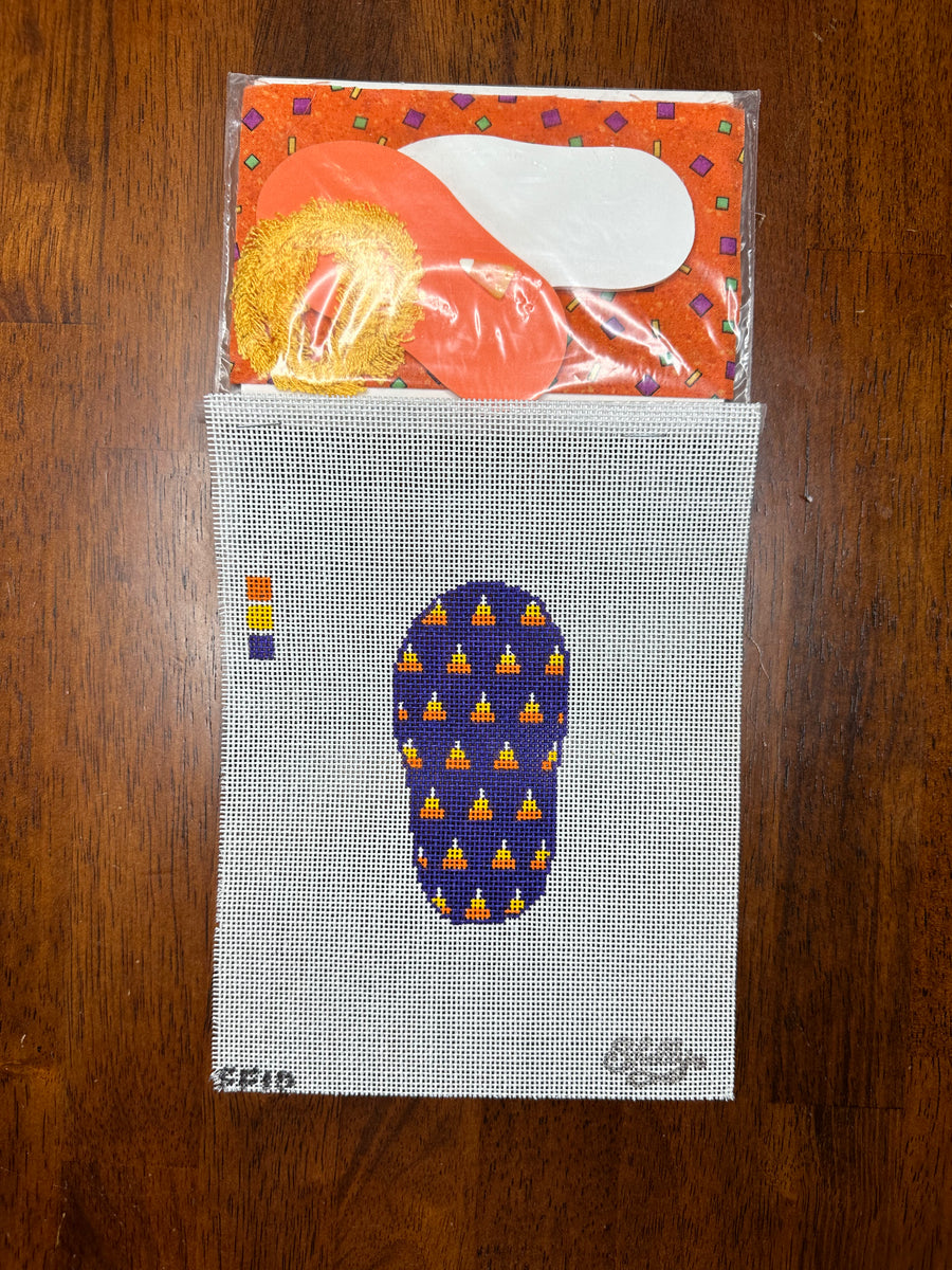 Candy Corn Flip Flop with Finishing Materials | Needlepoint Destashing