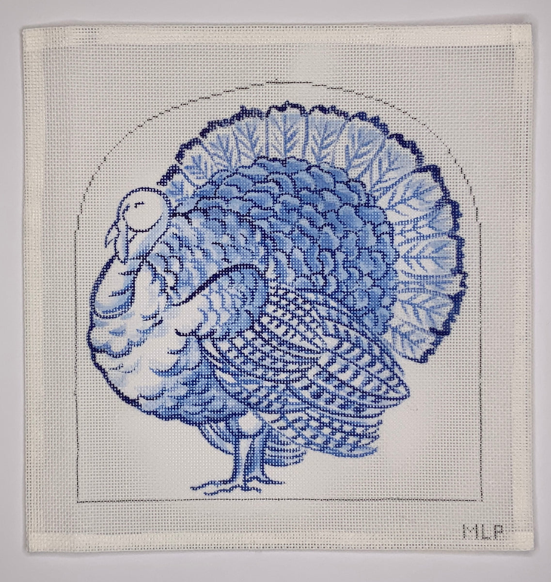 Blue and White Turkey | Needlepoint Destashing