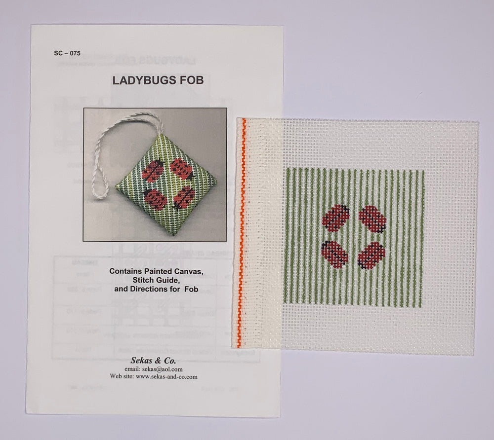 Ladybugs Fob with stitch guide | Needlepoint Destashing